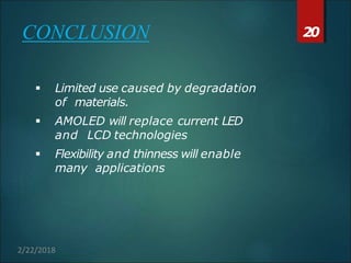 AMOLED [Active Matrix Organic LED] by NITIN GUPTA | PPT