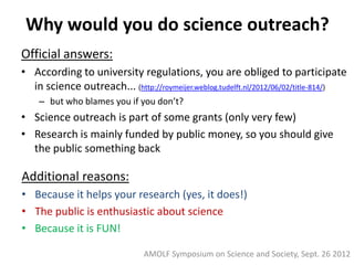 Amolf: popularizing science, many ways to reach the public | PDF | Science