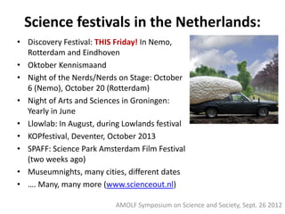 Amolf: popularizing science, many ways to reach the public | PDF | Science