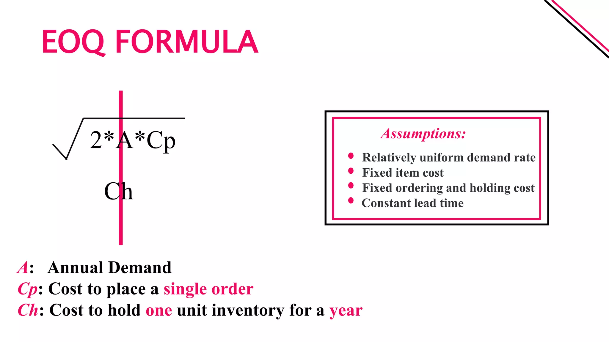 Independent Demnad Inventory Systems- EOQ | PPTX