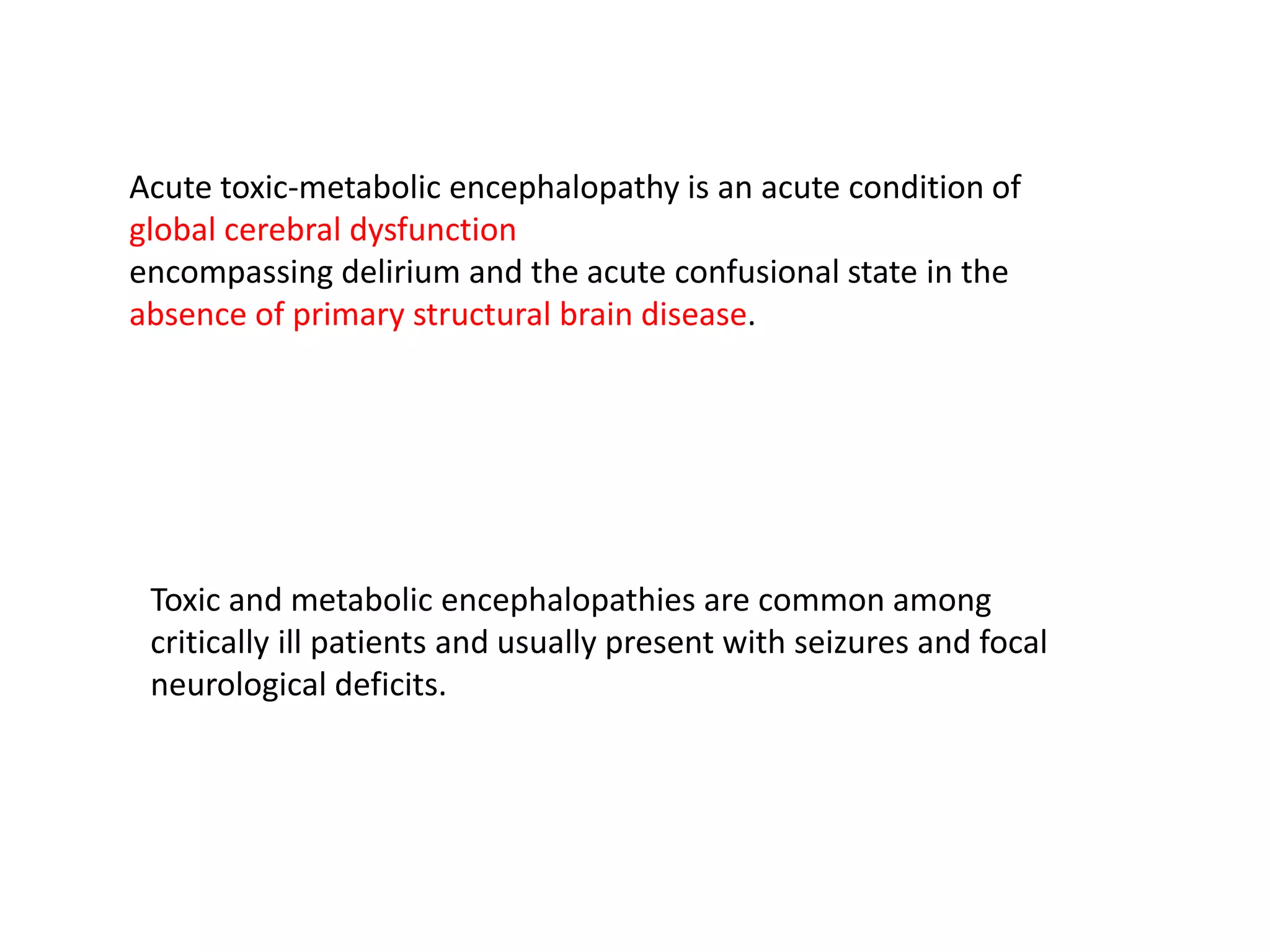 Amol toxic and metabolic encephalopathy syndrome | PPTX