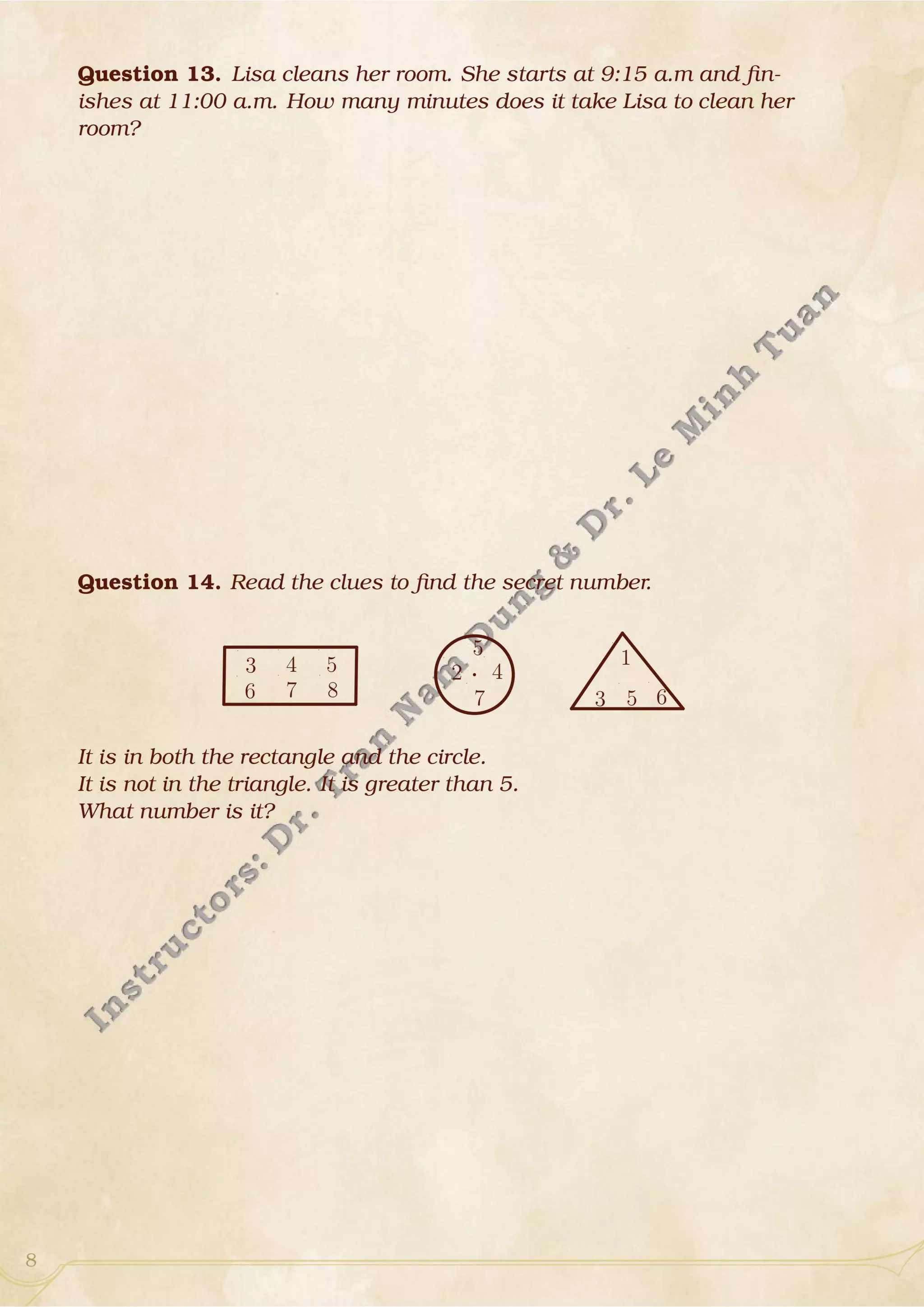 Amo mock test #1 grade 2 | PDF