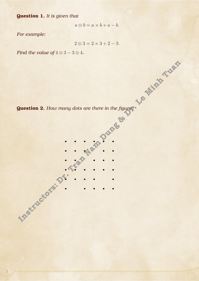 Amo mock test #1 grade 2 | PDF