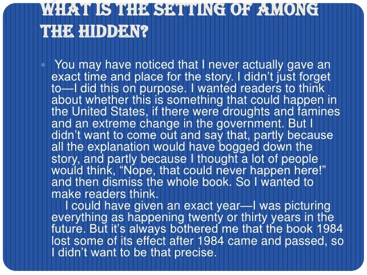 Among The Hidden Chapter 9 Summary – XNCUC