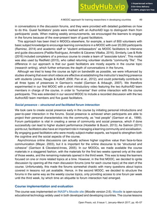 A MOOC Approach For Training Researchers In Developing Countries | PDF