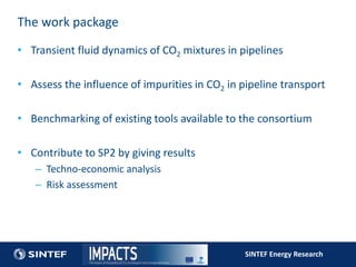 WP1.3 – Transient fluid dynamics of CO2 mixtures in pipelines - Alexandre Morin at EC FP7 ...