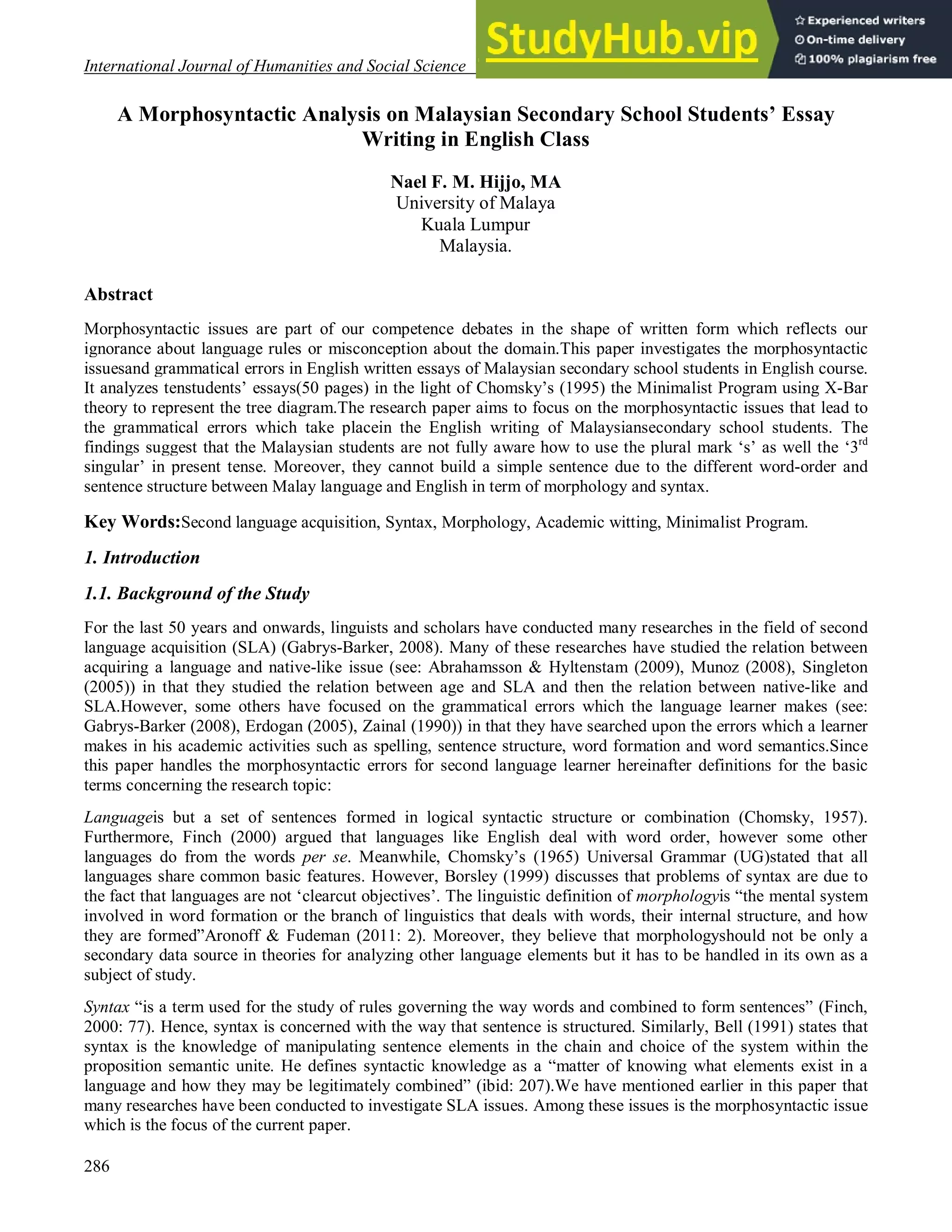 A Morphosyntactic Analysis on Malaysian Secondary School Students Essay Writing in English Class.pdf