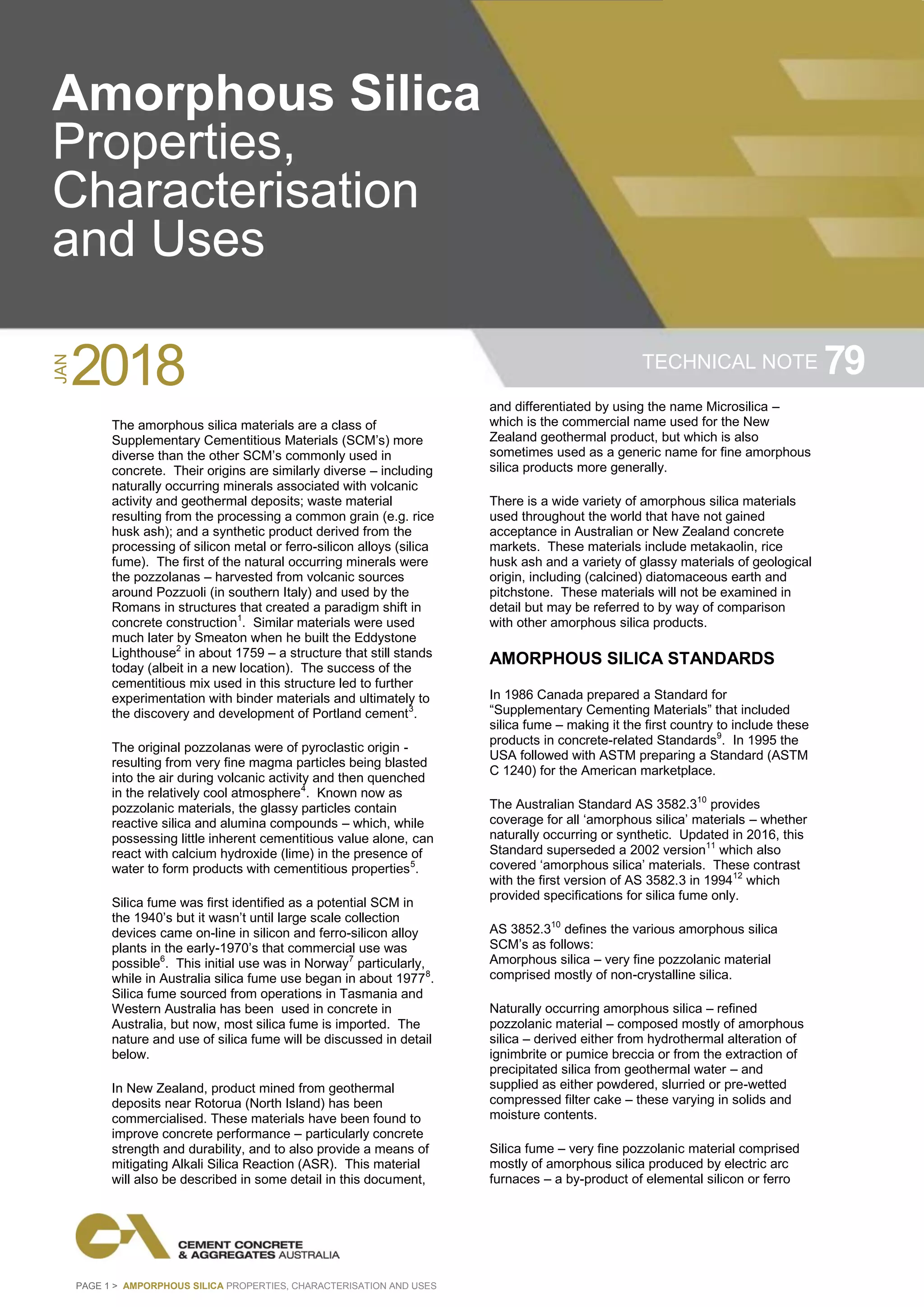 Amorphous silica properties characterisation and uses | PDF