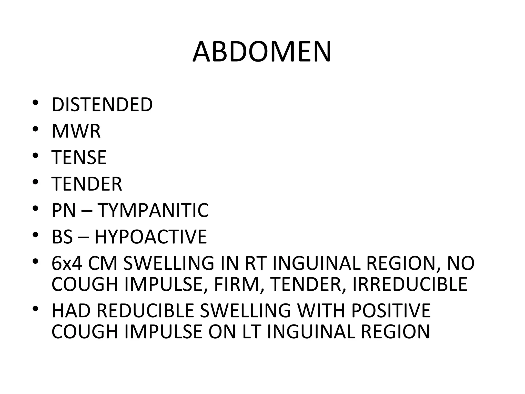 A mortality due to obstructed inguinal hernia with background aids | PPT