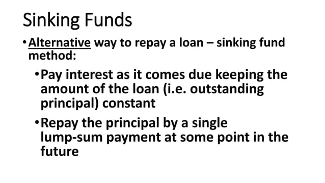 Lesson: Amortization and Sinking Fund.ppt | Stocks and Bonds | Personal ...