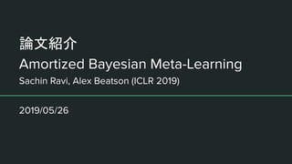 論文紹介 Amortized bayesian meta learning | PDF