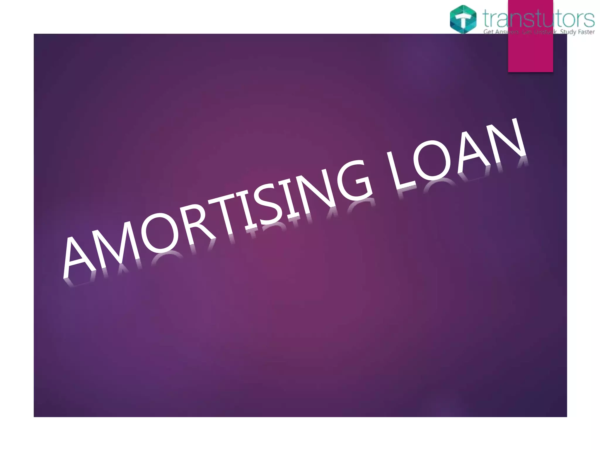 Amortizing Loan | Finance | PPTX
