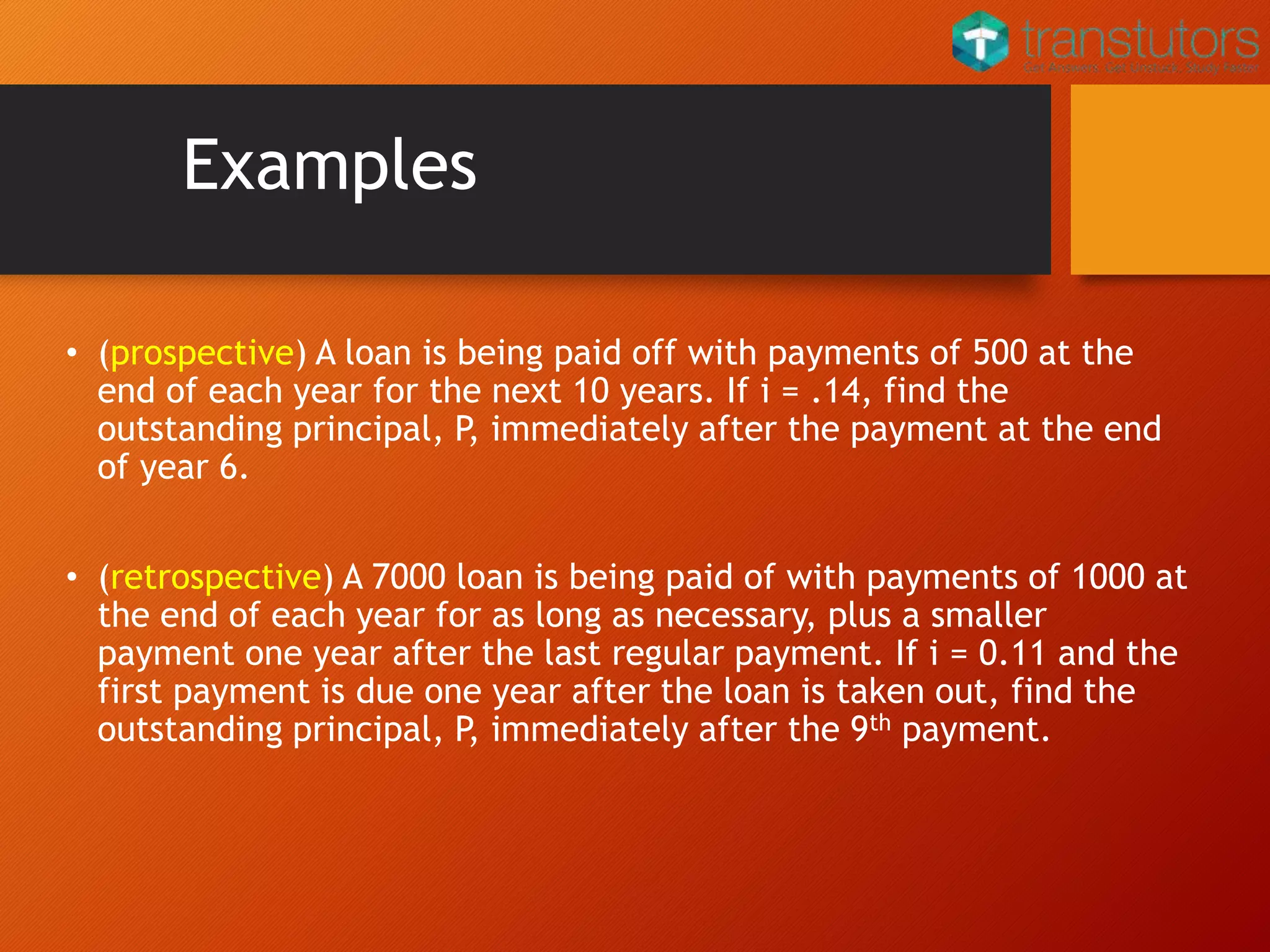 Amortizing Loan | Finance | PPTX