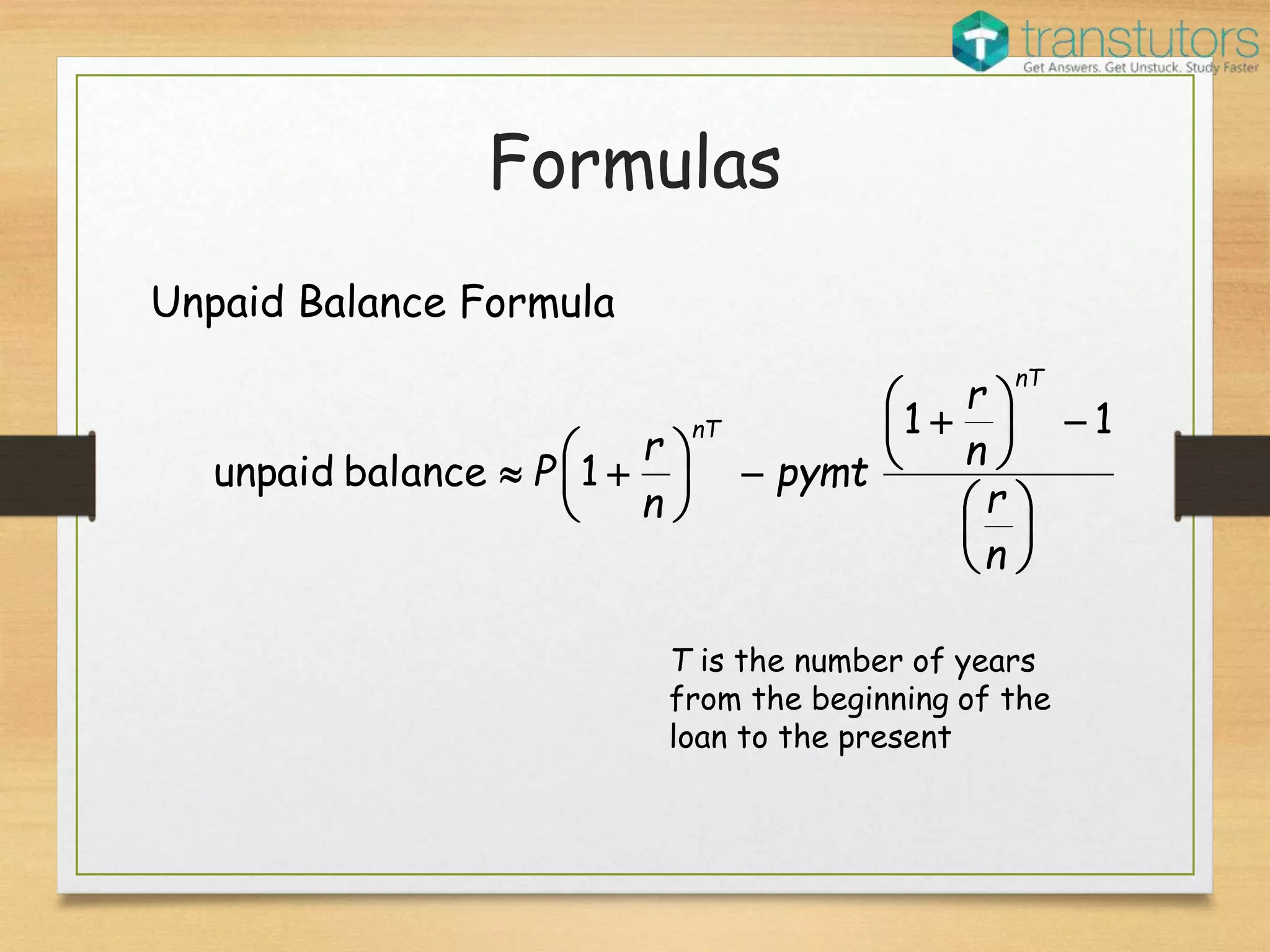 Amortizing Loan | Finance | PPTX