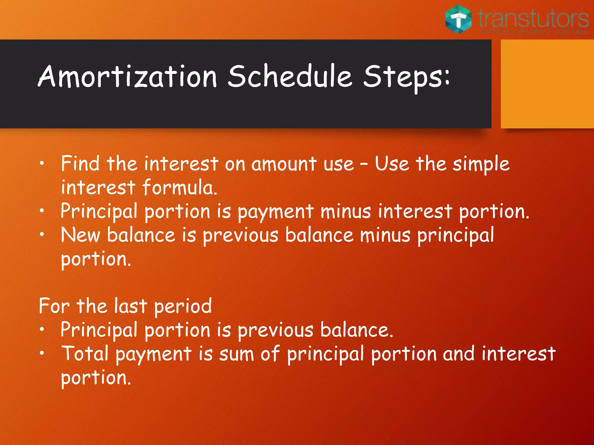 Amortizing Loan | Finance | PPTX