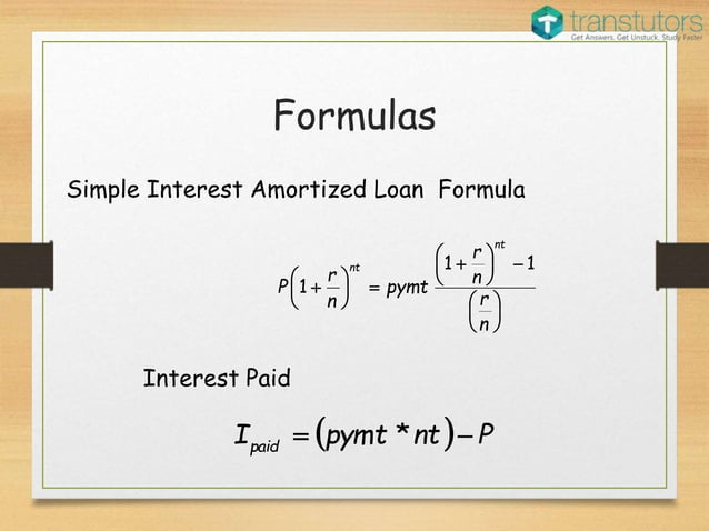 Amortizing Loan | Finance | PPTX