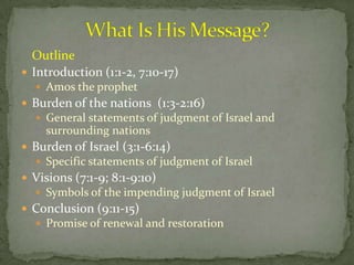 Amos | "What Does The Lord Require Of Us? a Minor Prophets Series | PPTX