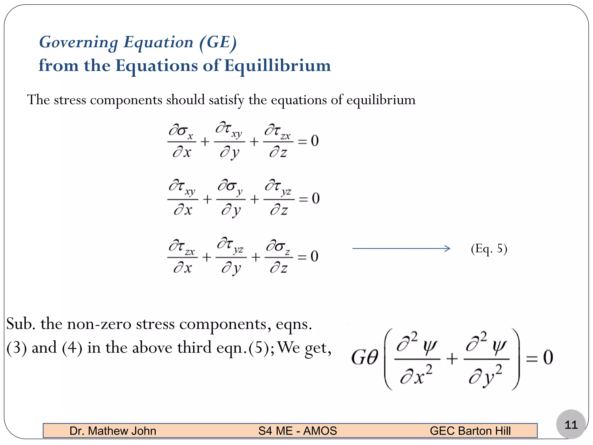 Torsion of Non Circular Bars Saint Venants Theory | PDF