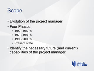 The Past, Present, and the Future World of teh Project Manager by Amos ...