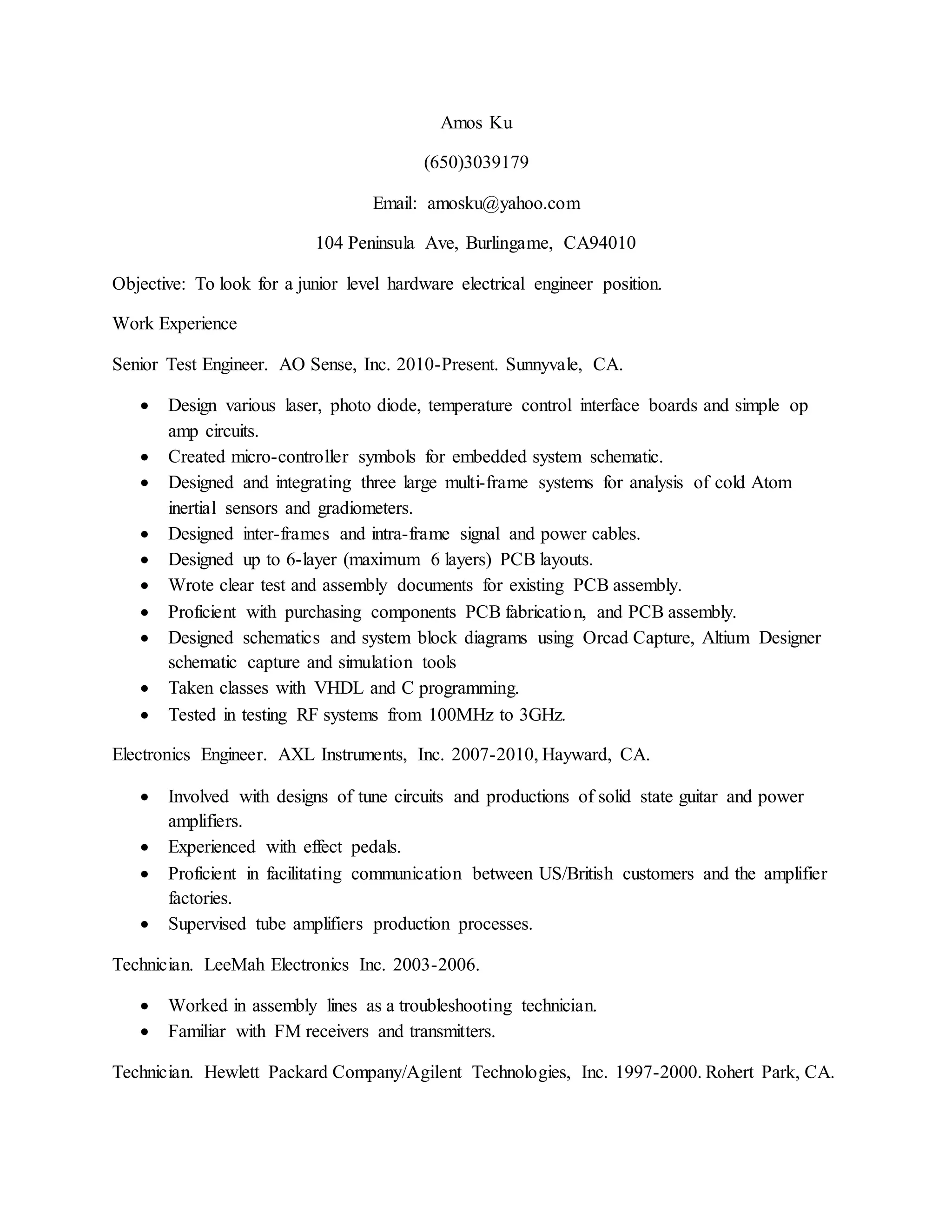 Amos ku resume 01292016 | PDF
