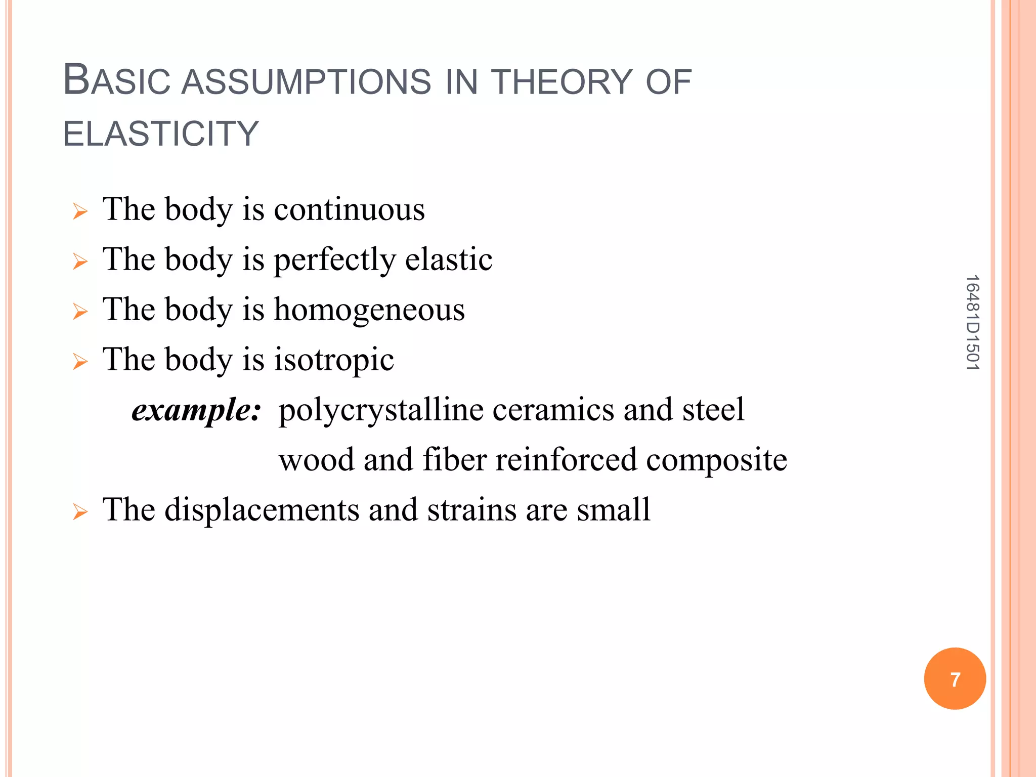 theory of elasticity | PPTX