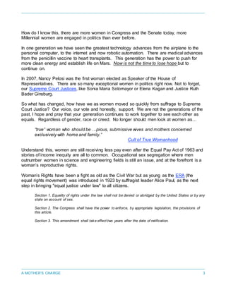 A Mother's Charge | DOCX | Elections | Politics