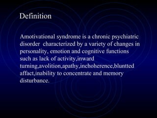 Amotivational syndrome | PPT