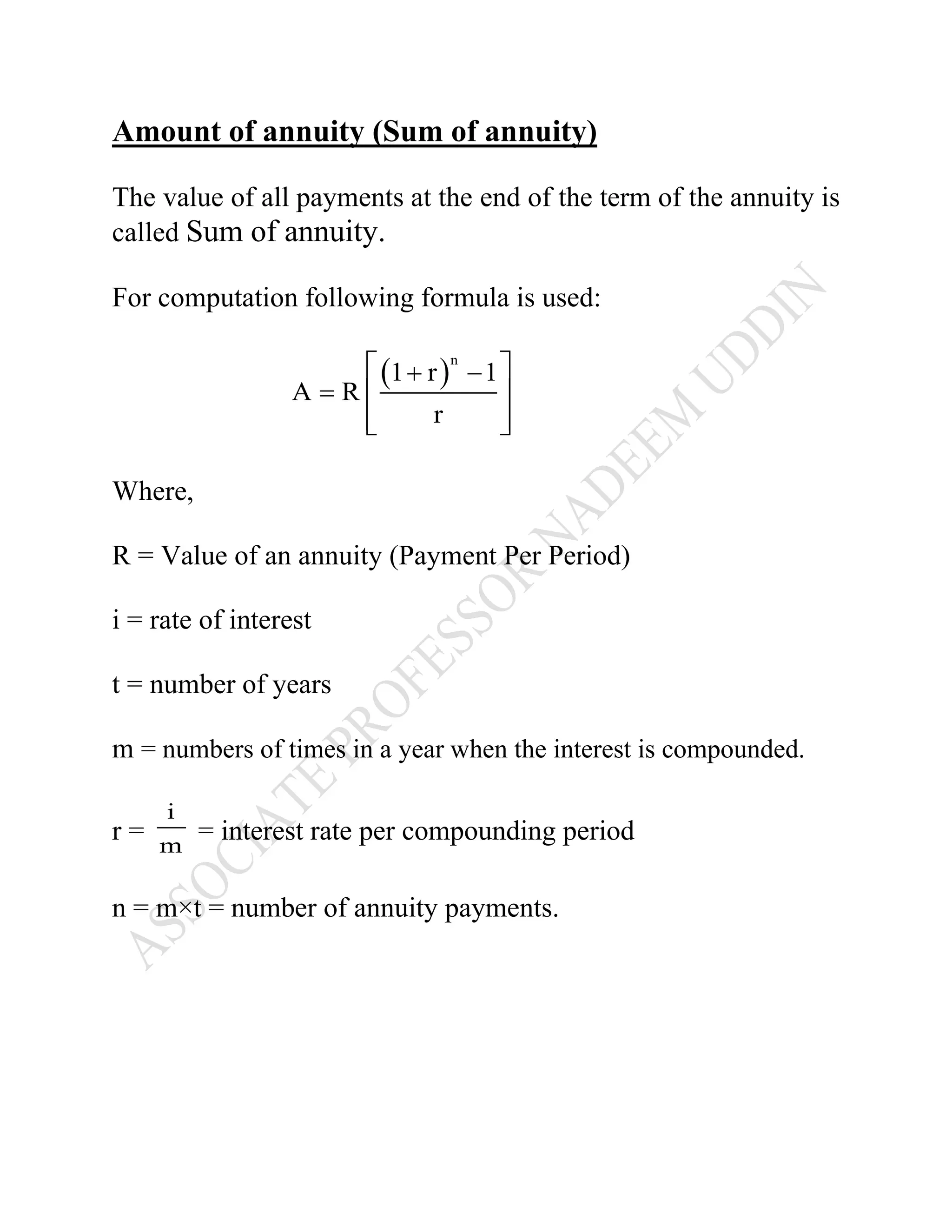 Amount of ordinary annuity | PDF