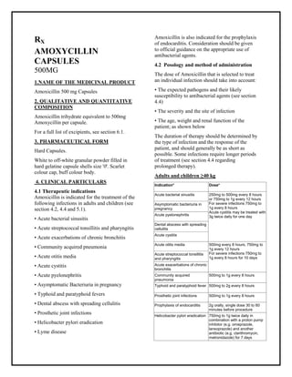 Amoxicillin 500 mg capsules smpc taj pharmaceuticals | PDF