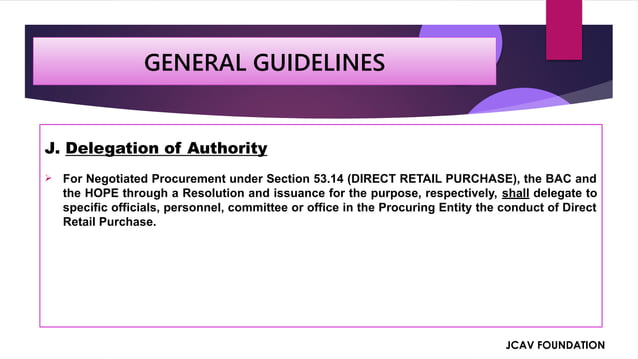Consolidated guidelines for the alternative methods of procurement | PPT