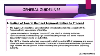 Consolidated guidelines for the alternative methods of procurement | PDF