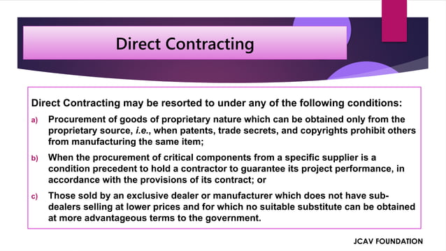 Consolidated guidelines for the alternative methods of procurement | PPT