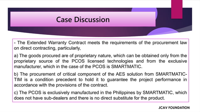 Consolidated guidelines for the alternative methods of procurement ...