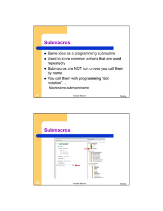 AMP110 Microsoft Access Macros | PDF