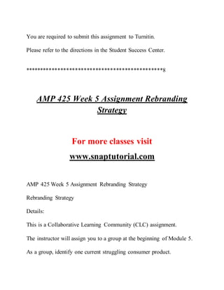 Amp 425 Effective Communication / snaptutorial.com | Free Download