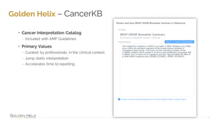 User perspective for somatic variant analysis in VSClinical AMP | PPT