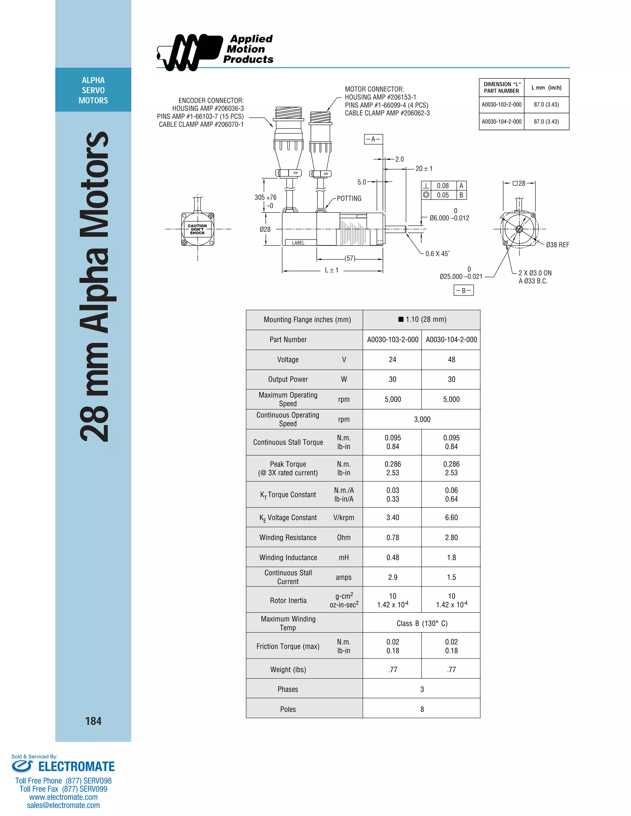 Amp alpha series_servo_motor_specsheet | PDF