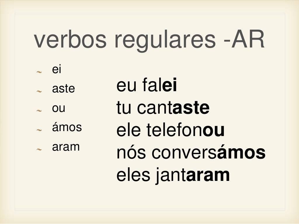 Pretérito Perfeito Do Verbo Falar - LIBRAIN