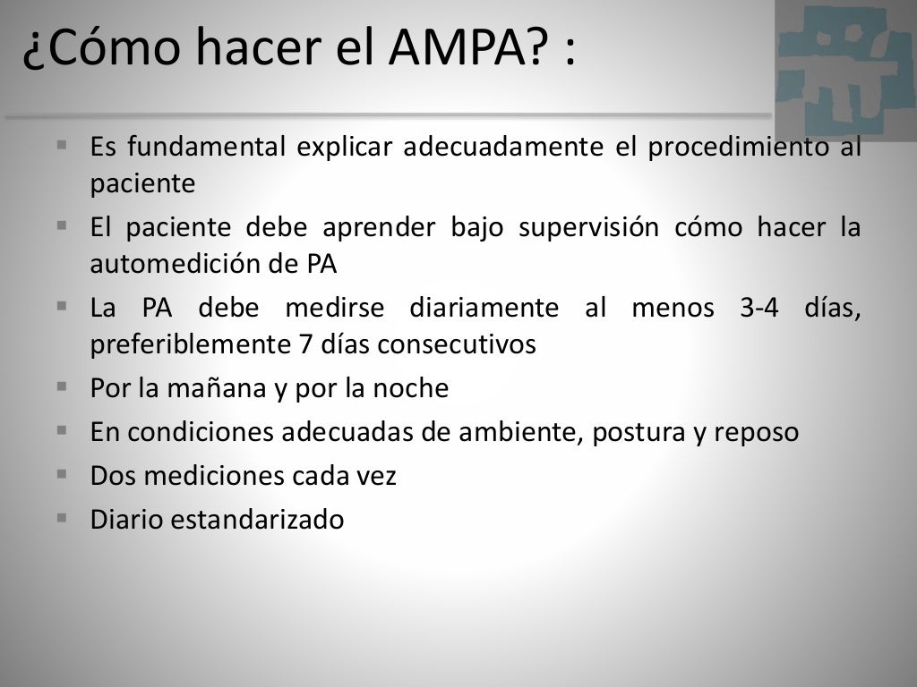 AMPA y MAPA en diagnóstico y seguimiento de los pacientes hipertensos
