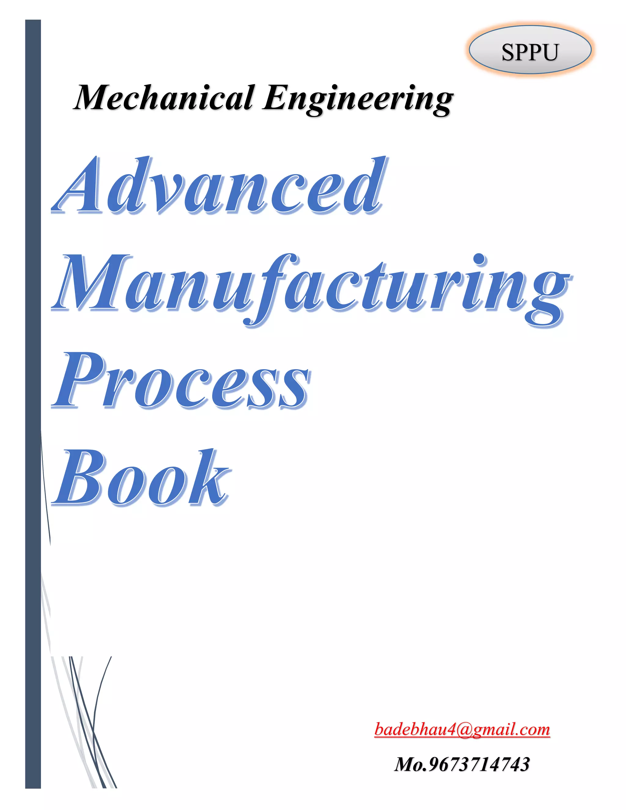 Advanced Manufacturing Processes PDF Full book by badebhau | PDF