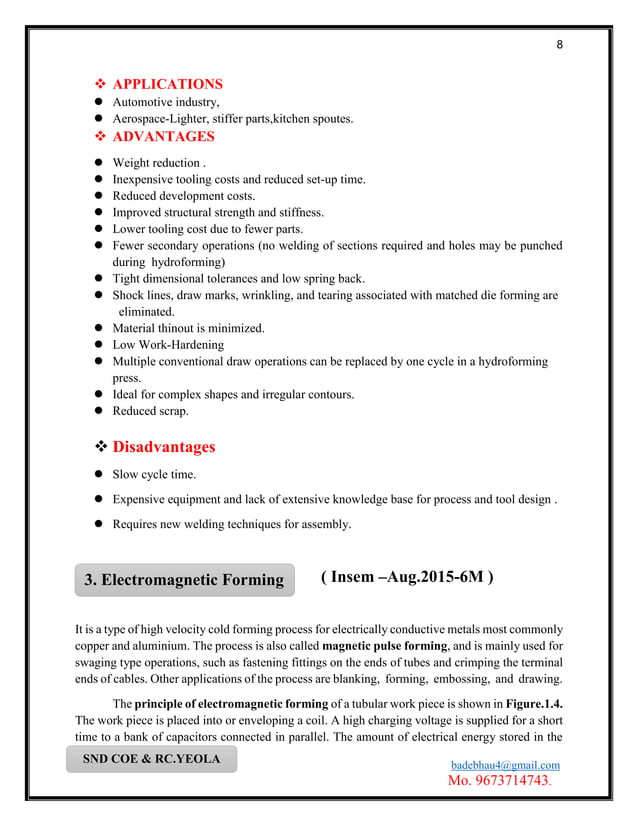 Advanced Manufacturing Processes PDF Full book by badebhau | PDF