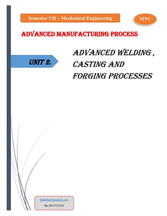 Advanced Manufacturing Processes PDF Full book by badebhau | PDF