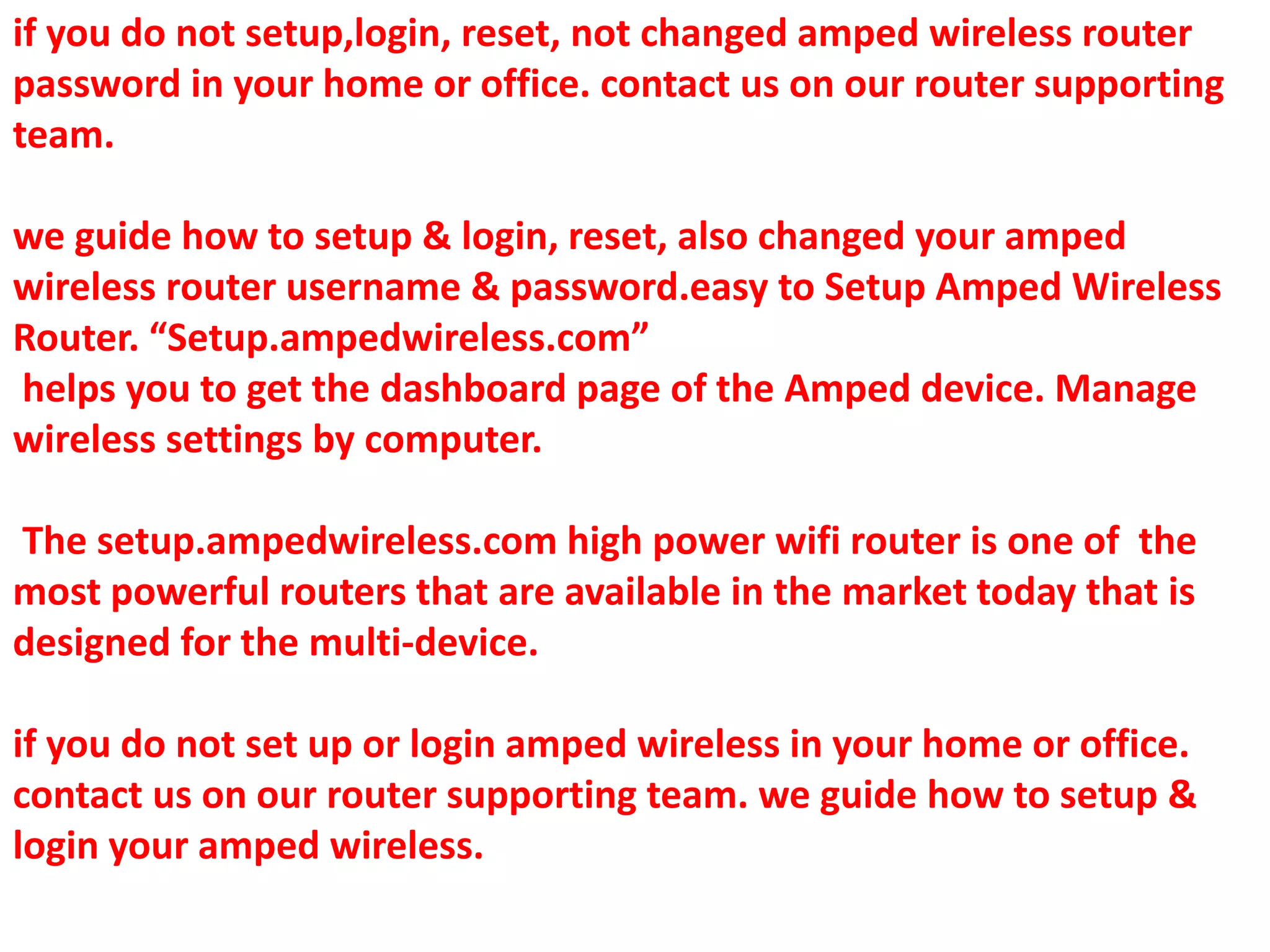 Amped wireless extender not working | PPT