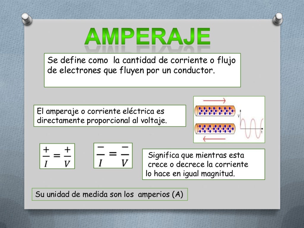 Amperaje voltaje y resistencia