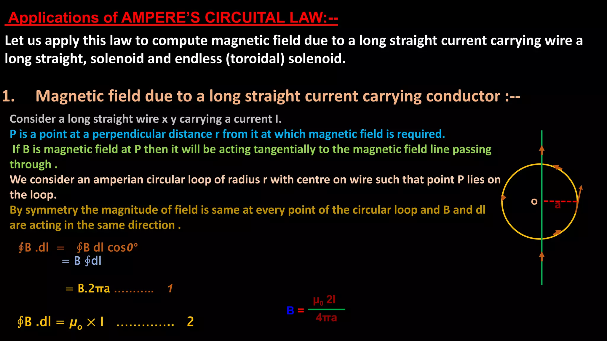 AMPERE’S CIRCUITAL LAW and its applications | PPTX