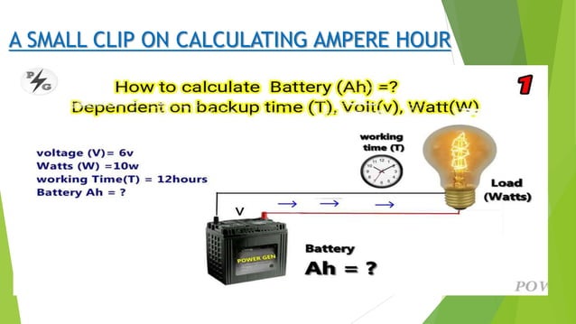 Ampere hour capacity of battery and battery back up calculation | PPT | Free Download