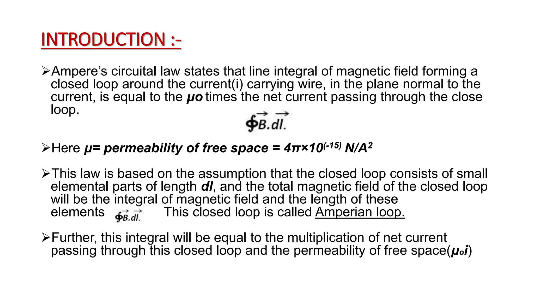 Ampere’s circuital law | PPTX