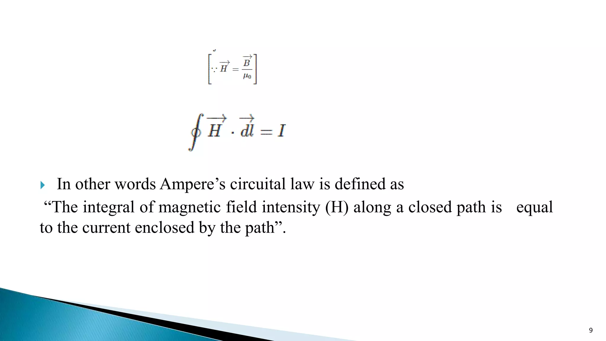 Ampere's circuital law and its applications | PPTX