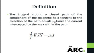 Ampere's circuital law and its applications | PPTX