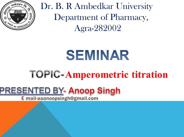 Amperometric titration | PPT